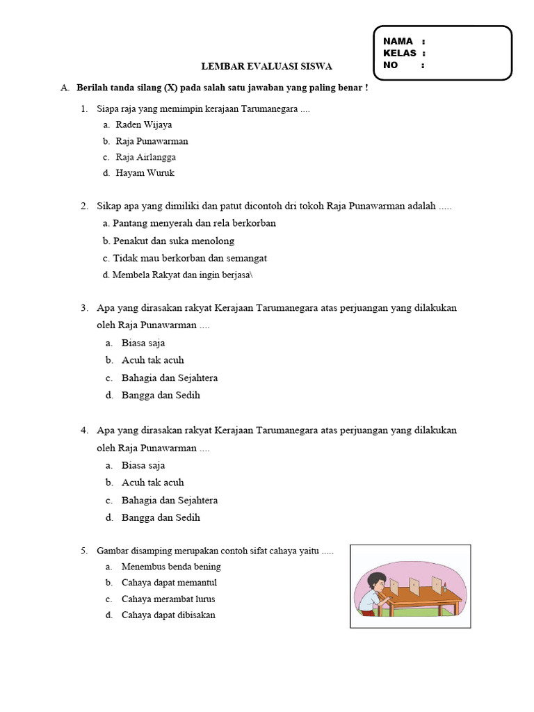 Lembar Evaluasi Siswa | PDF