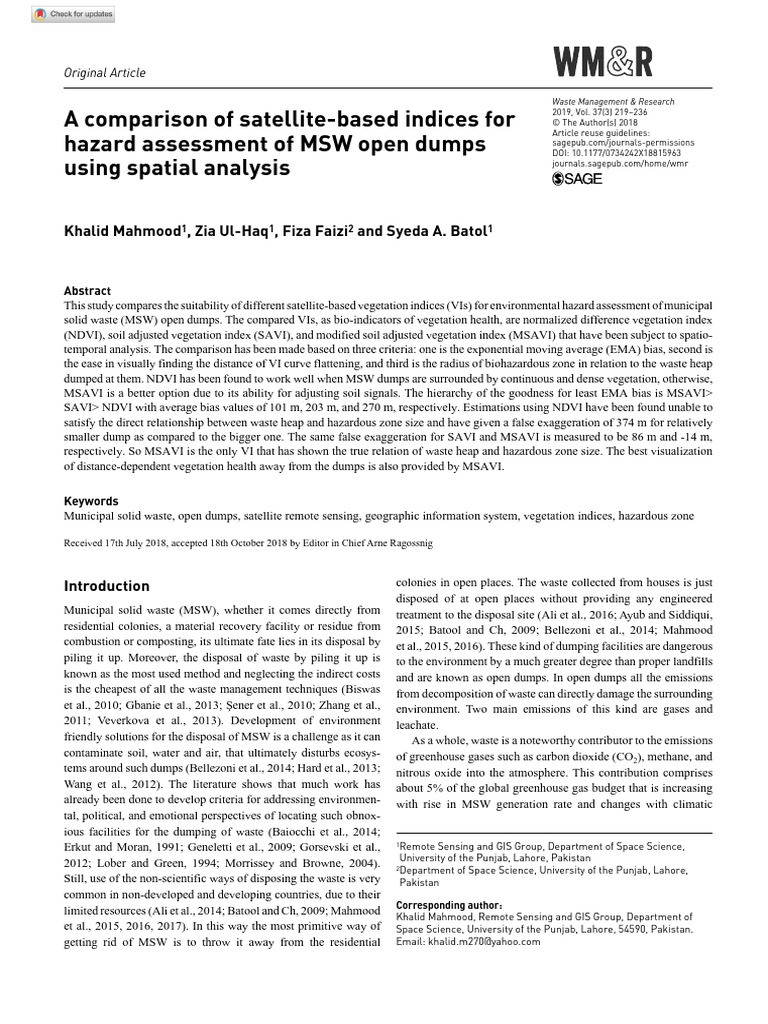 Mahmood Et Al 2018 A Comparison of Satellite Based Indices For Hazard ... Mahmood Et Al 2018 A Comparison of Satellite Based Indices For Hazard ...