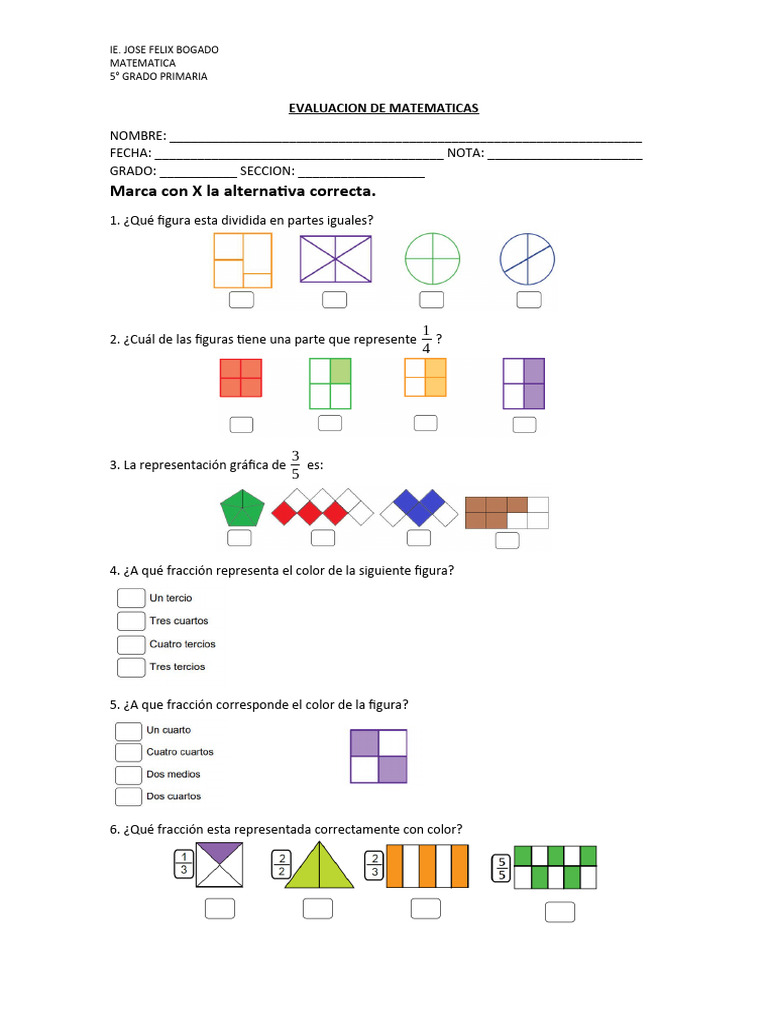 Evaluacion de Matematicas | PDF