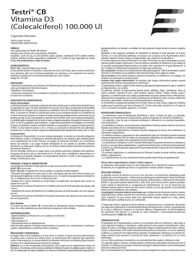 Prosp Testri CB | PDF | Vitamina D | Calcio