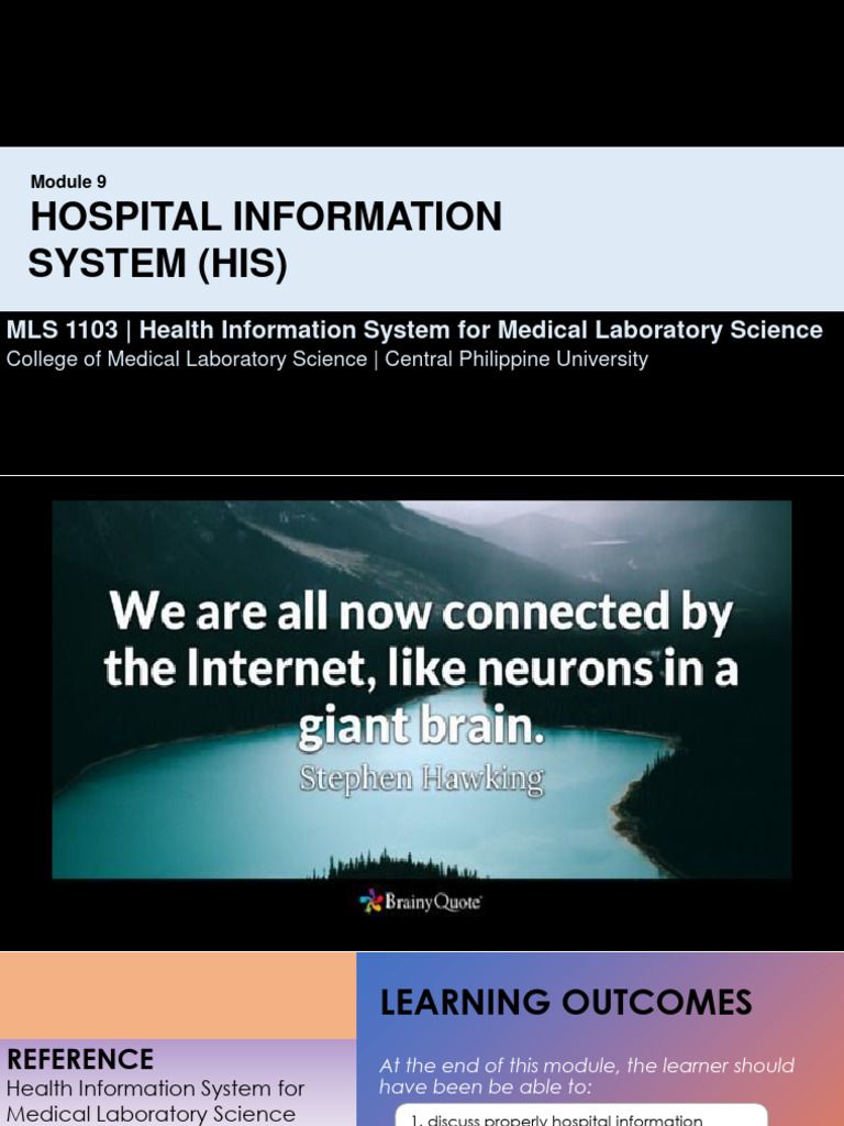 Lesson 9 HIS Hospital Information System | PDF | Medical Ultrasound | Hospital