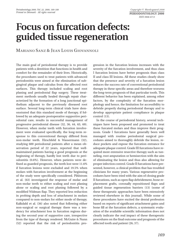 Periodontology 2000 - 2003 - SANZ - Focus on Furcation Defects Guided ...
