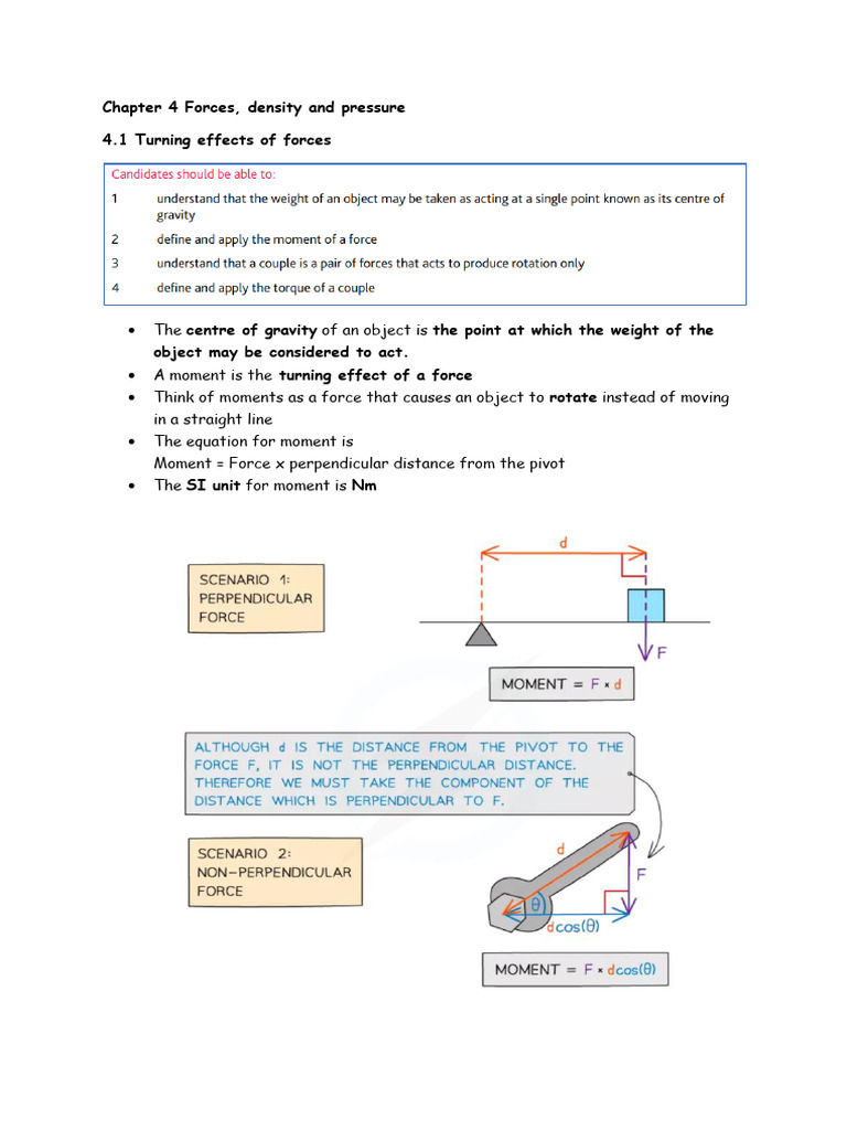 Chapter 4 Forces, Density and Pressure | PDF | Finance & Money Management | Teaching Methods ...