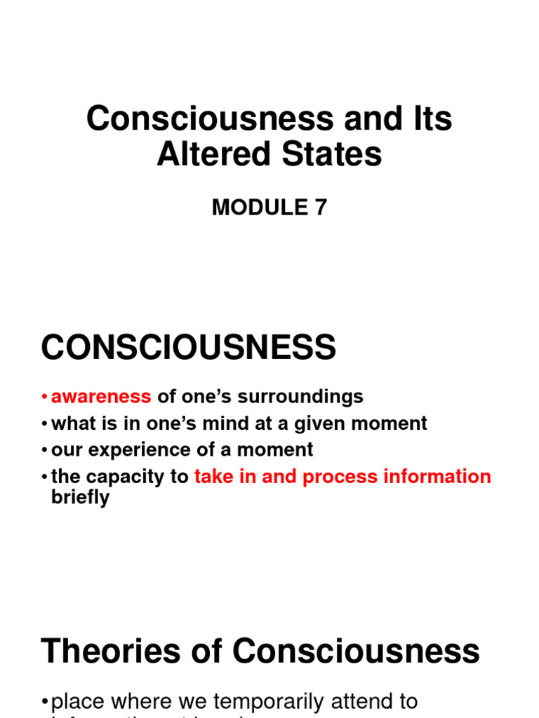 Module 7 - Consciousness and Its Altered States | PDF | Sleep ...
