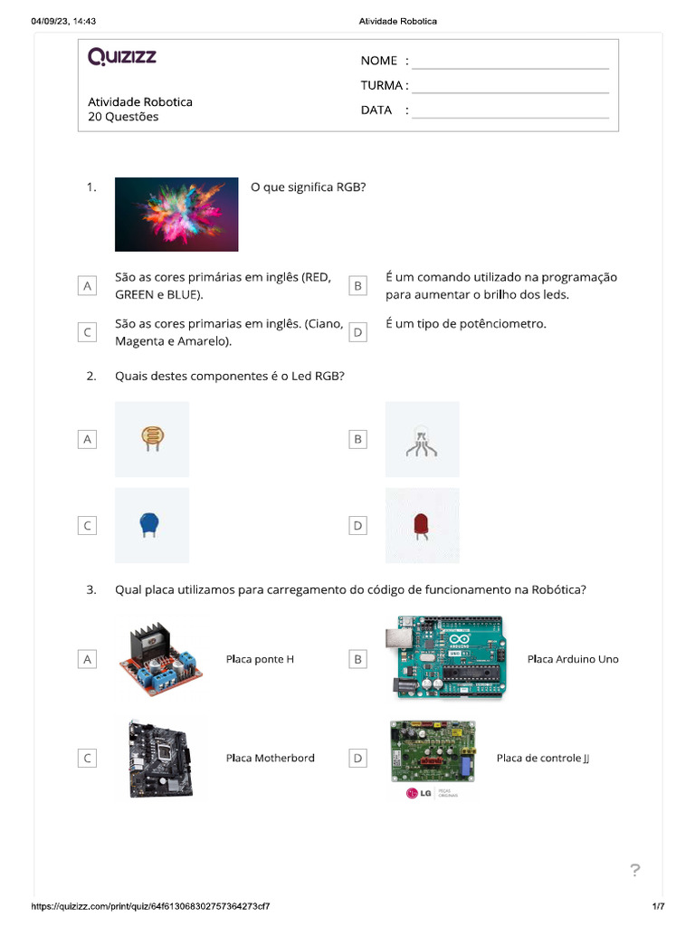 Atividade Robotica | PDF