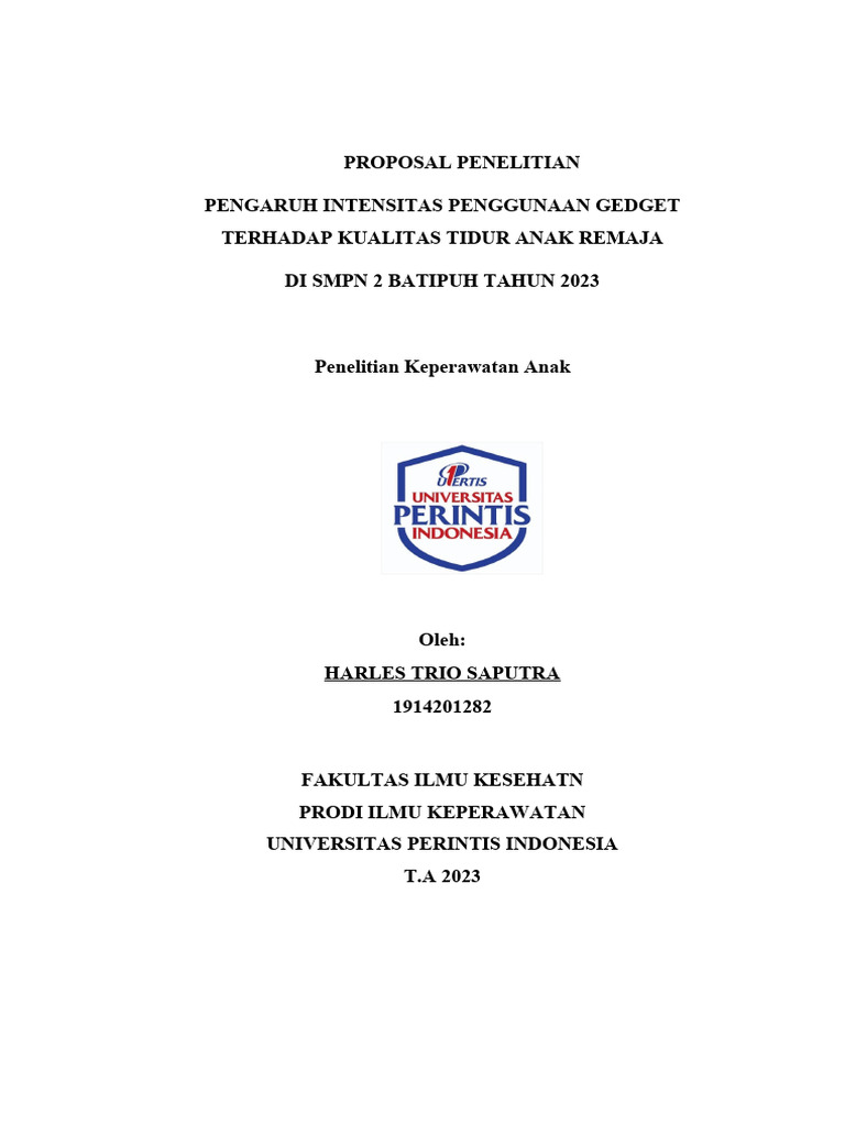 Perbaikan Proposal A1 | PDF