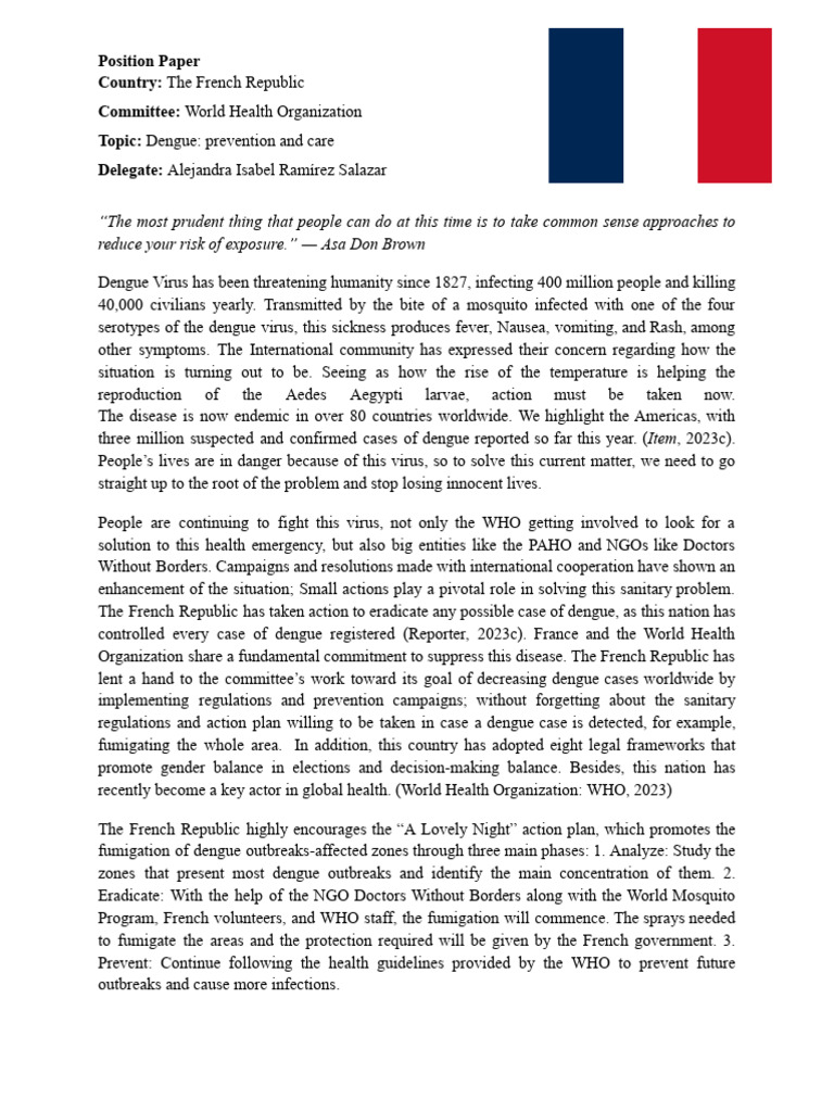 Position Paper - France WHO | PDF | World Health Organization ...