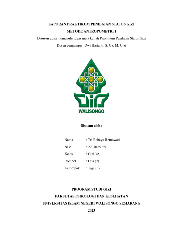 2 Laprak PSG Antropometri I | PDF | Sains & Matematika