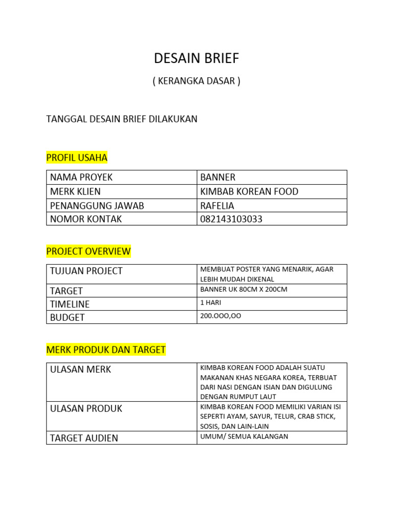Desain Brief | PDF | Griya & Taman