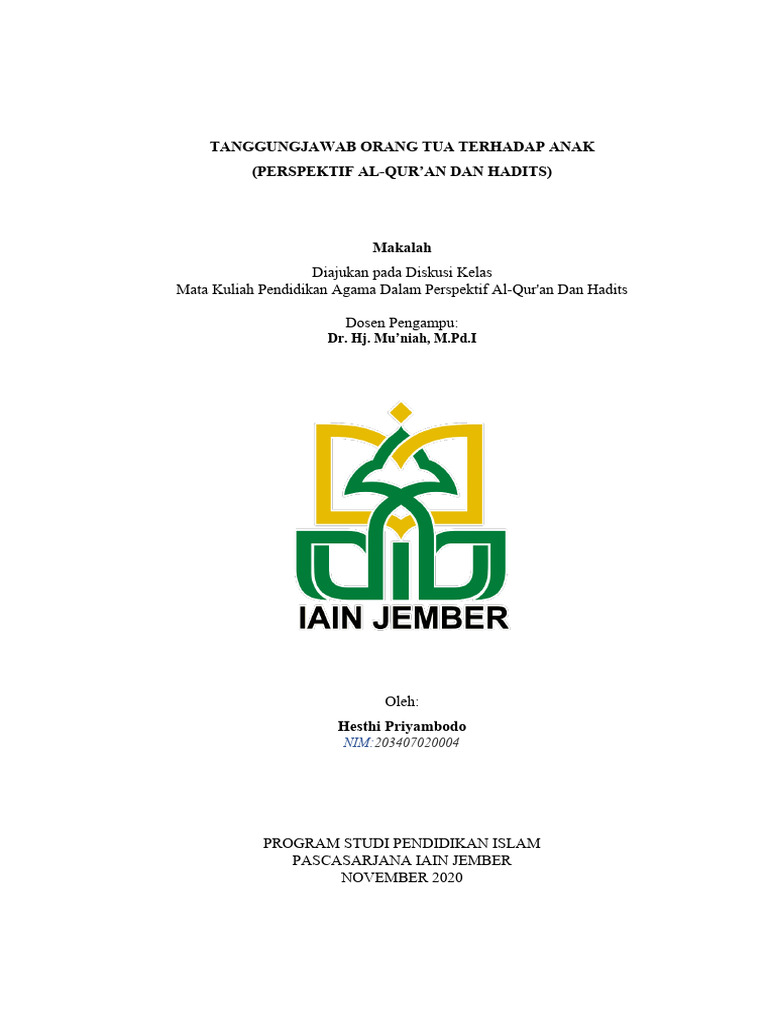 Tanggung Jawab Orang Tua | PDF