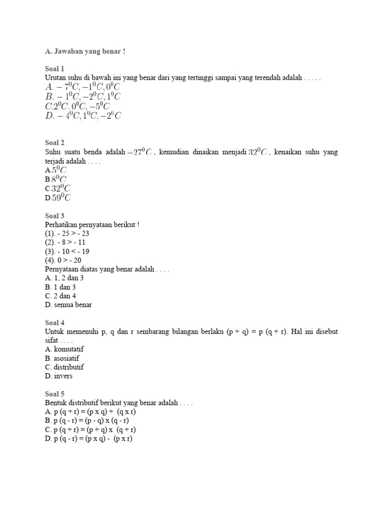 Matematika Kelas 7 | PDF