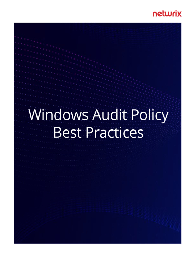 Windows Audit Policy Guide | PDF | Security | Computer Security
