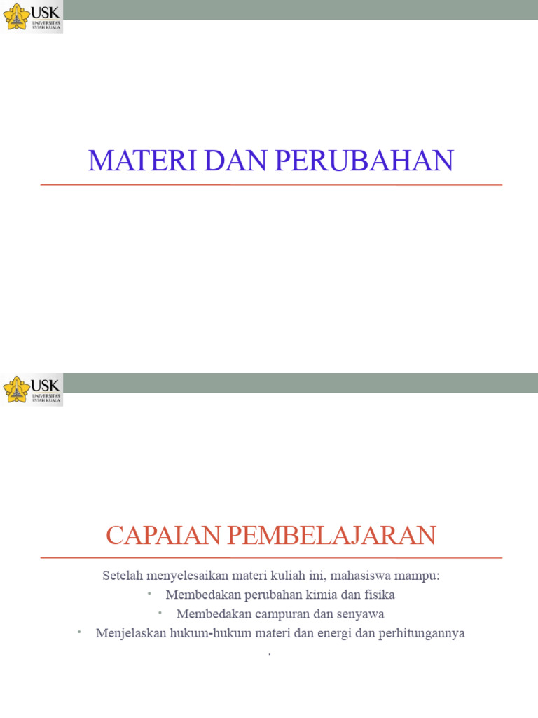 01 Modul - Materi Dan Perubahan-1 | PDF
