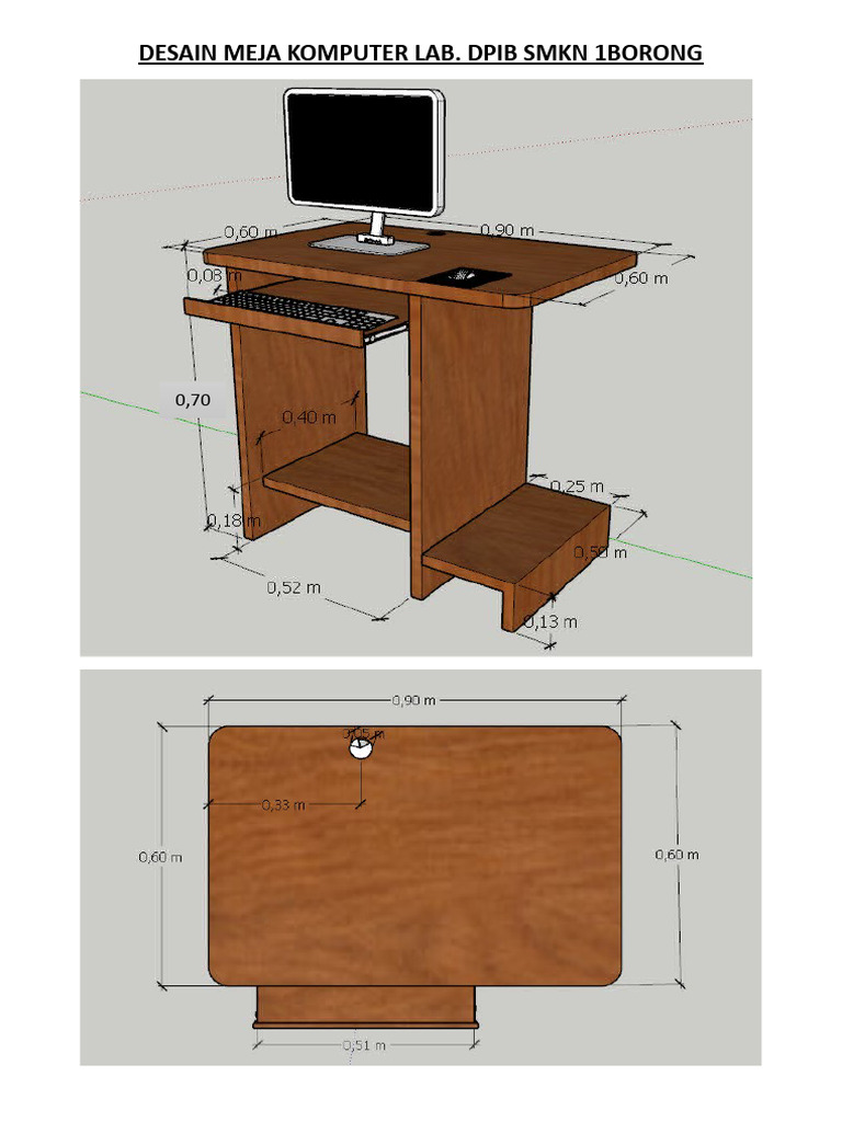 Desain Meja Komputer Lab | PDF