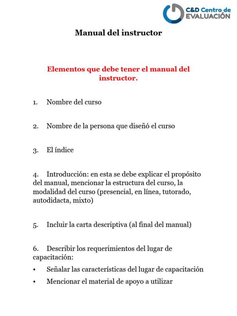 Integración Del Manual Del Instructor Ec0301 | PDF