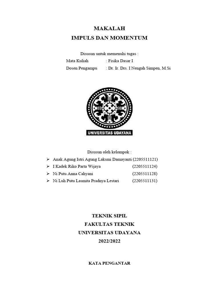 Impuls dan Momentum dalam Fisika Dasar | PDF | Metode & Bahan Ajar ...