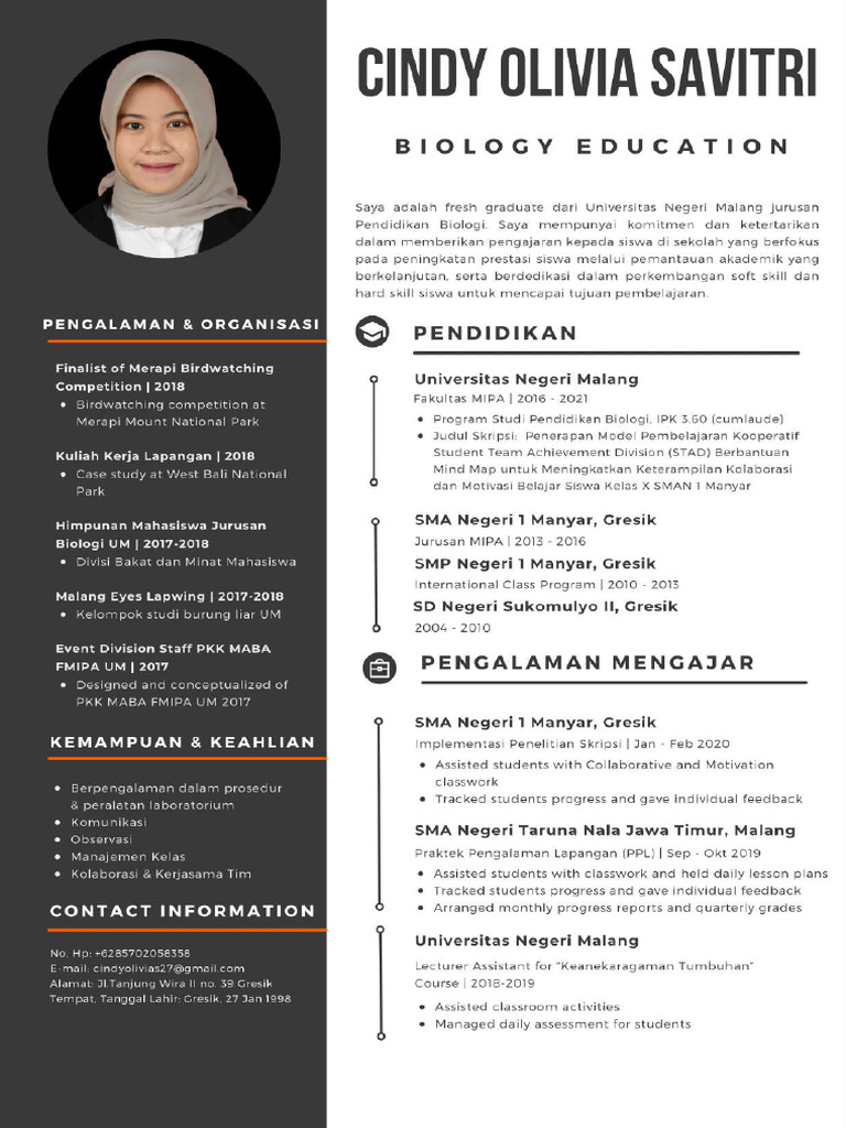 CV Cindy Olivia | PDF