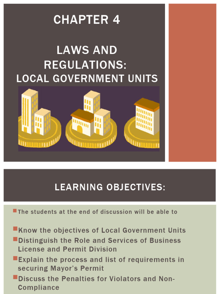 Chapter 4 Laws and Regulations LGU | PDF | Taxes | Regulatory Compliance