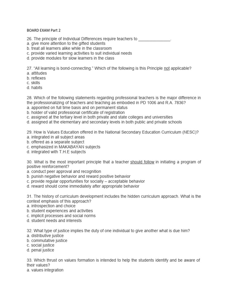 BOARD EXAM Part 2 | Download Free PDF | Teachers | Curriculum BOARD EXAM Part 2 | Download Free PDF | Teachers | Curriculum
