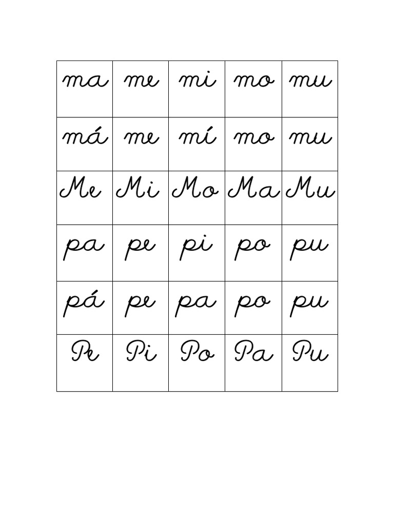 Sílabas Móviles de La Letra M y P Silabas 27-05-21 | PDF