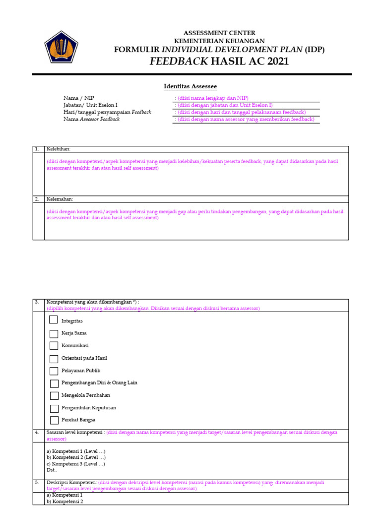 Petunjuk Pengisian Form IDP | PDF | Karier & Perkembangan | Seni