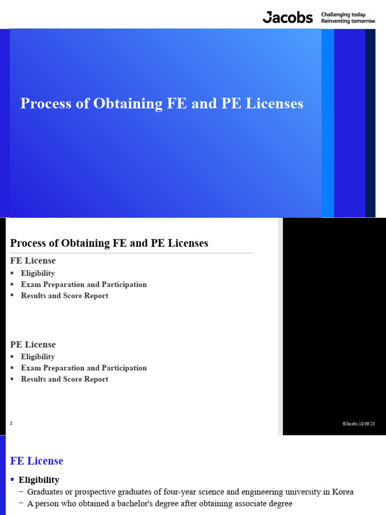 Process of Obtaining FE and PE Licenses | PDF