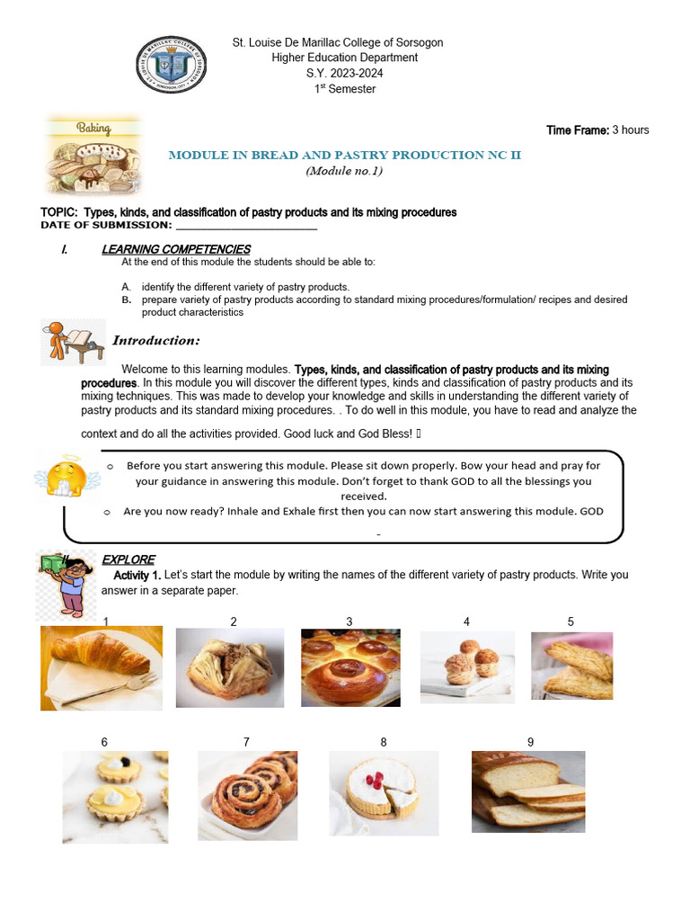 HM Bread and Pastry Module 1 | PDF | Breads | Flour