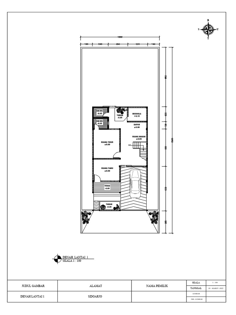 Denah Rumah 10x25 Lt1 | PDF
