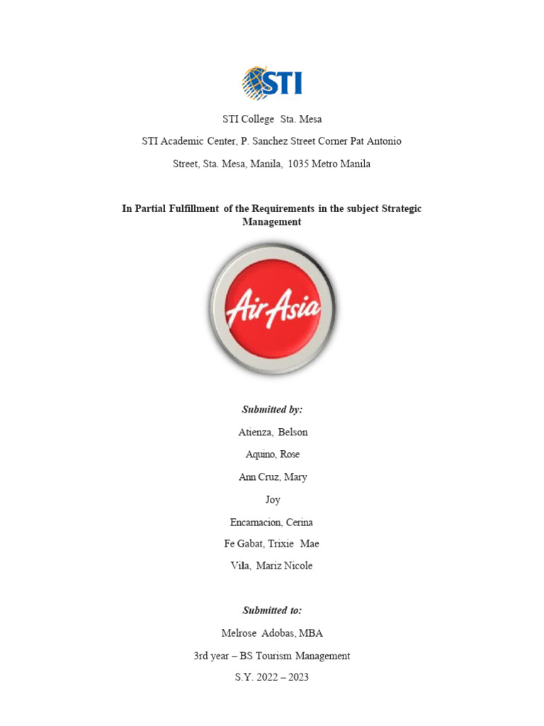 AirAsia SWOT Analysis and Strategies | PDF | Low Cost Carrier | Airlines