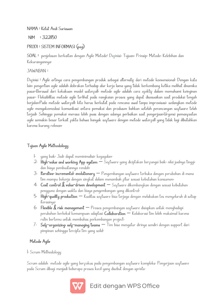 Panduan Lengkap Metode Agile | PDF | Bisnis | Komputer