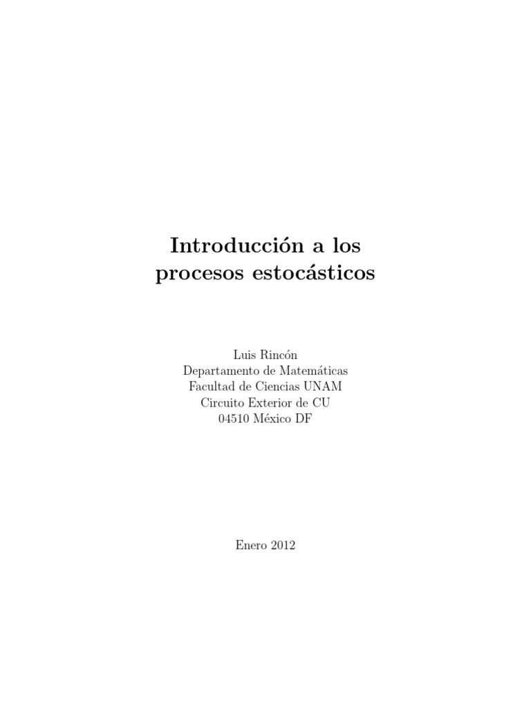 Introducción Procesos Estocásticos PDF 1 | PDF | Proceso estocástico ...