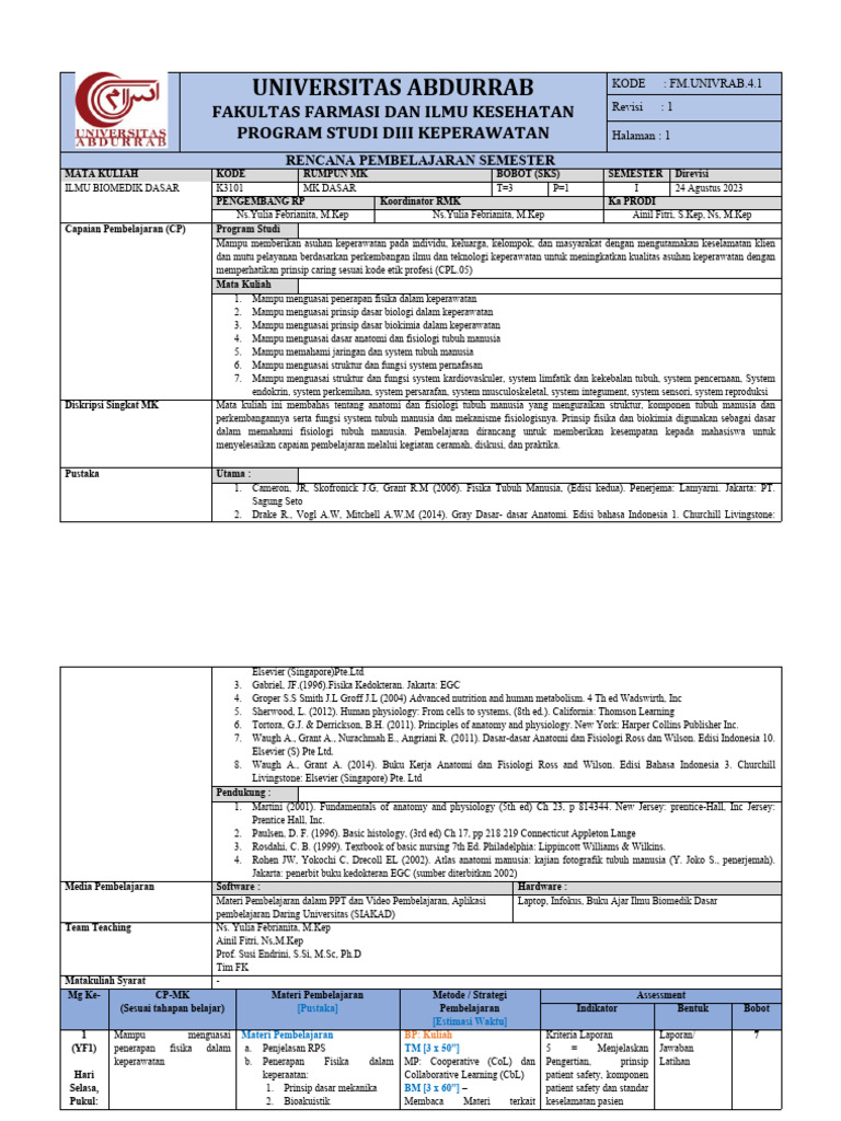 Rps Ibd Ganjil20232024 | PDF