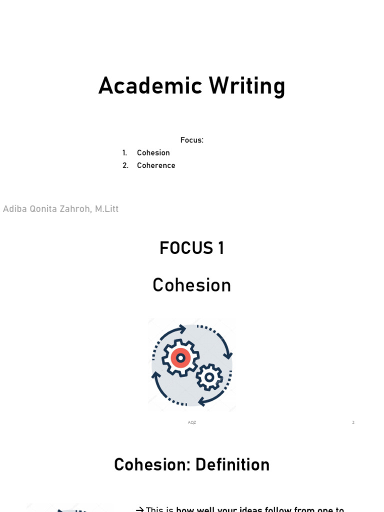 Academic Writing - Coherence and Cohesion - Student's | PDF | Paragraph ...