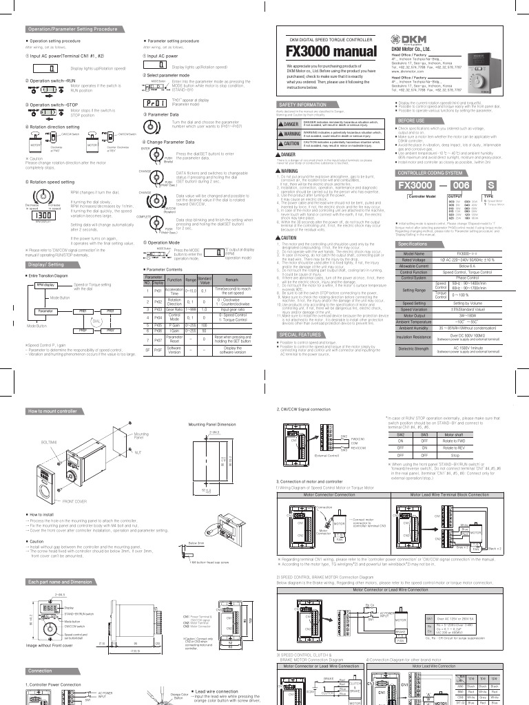DKM fx3000 Series Digital Speed Controller User Manual 2018 en | PDF ...