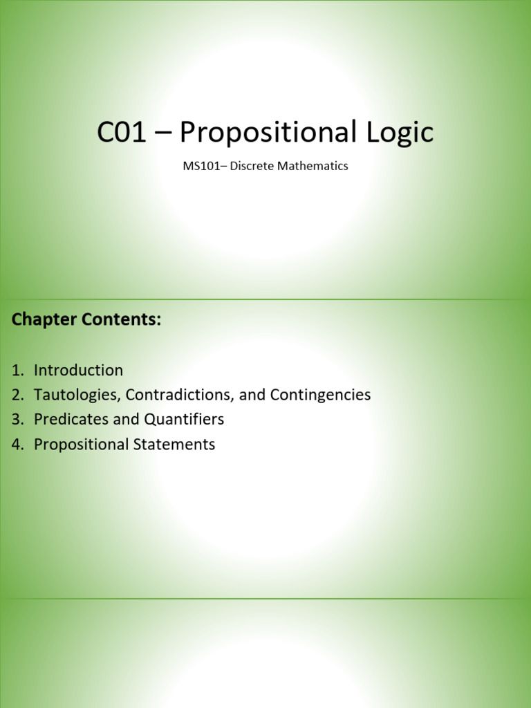 Proportional Logic | PDF | If And Only If | Contradiction