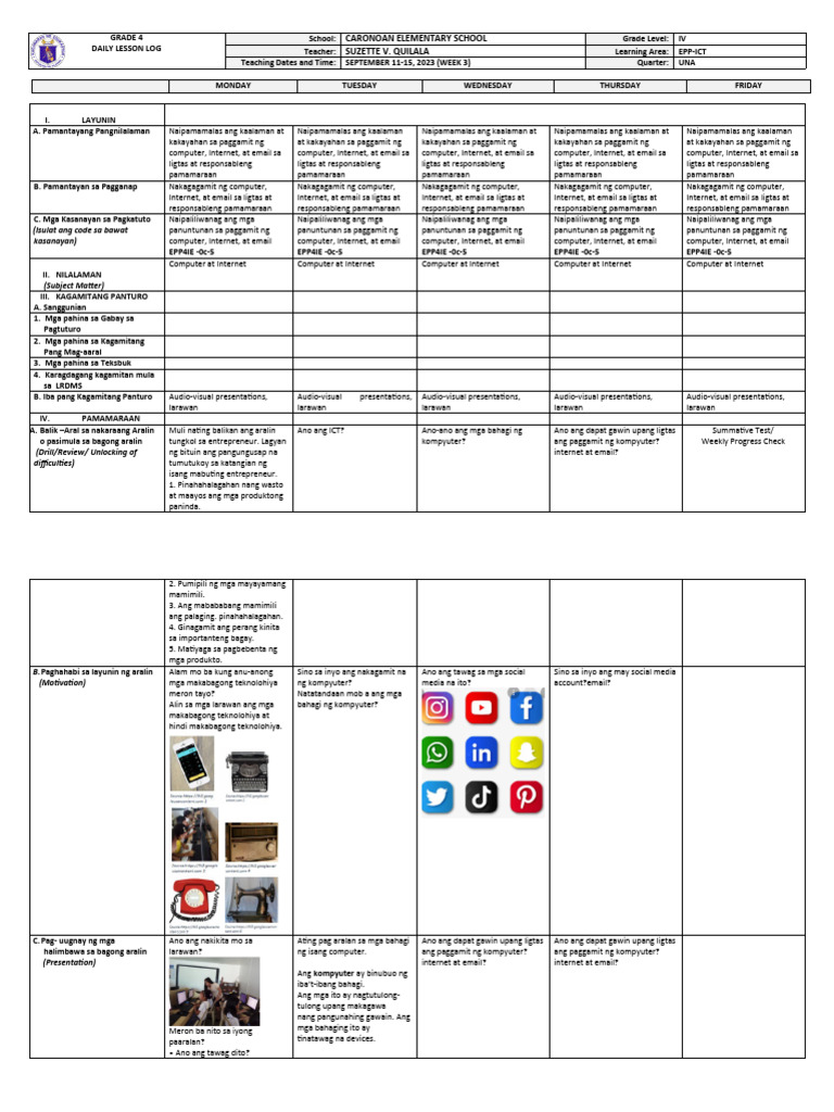 DLL EPP4 ICT W3 New@edumaymay | PDF