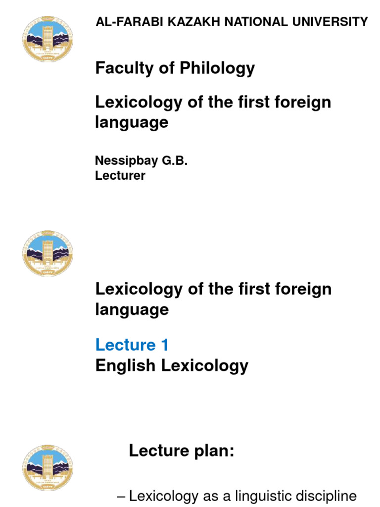 Lecture 1. English Lexicology | PDF | Lexicology | Word