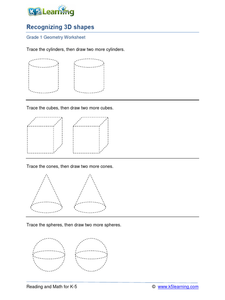 Grade 1 3D Shapes Worksheet | PDF | Teaching Methods & Materials | Home ...