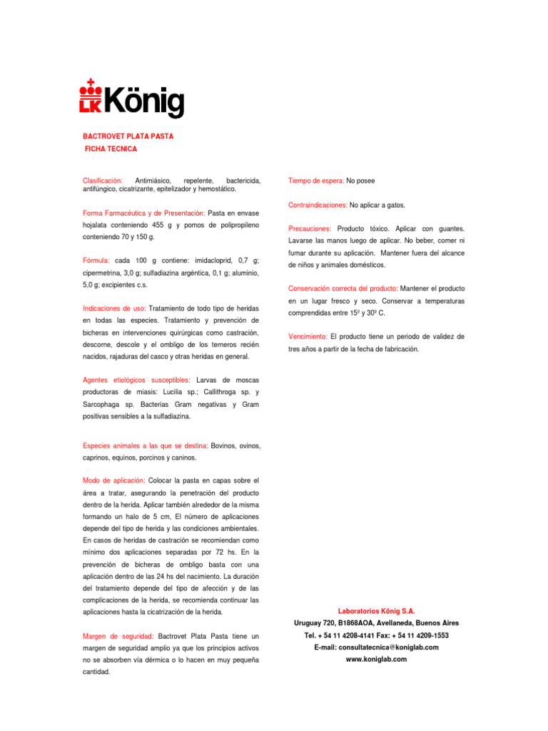 Bactro Plata Pasta FT | PDF | Especialidades Medicas | Medicina CLINICA