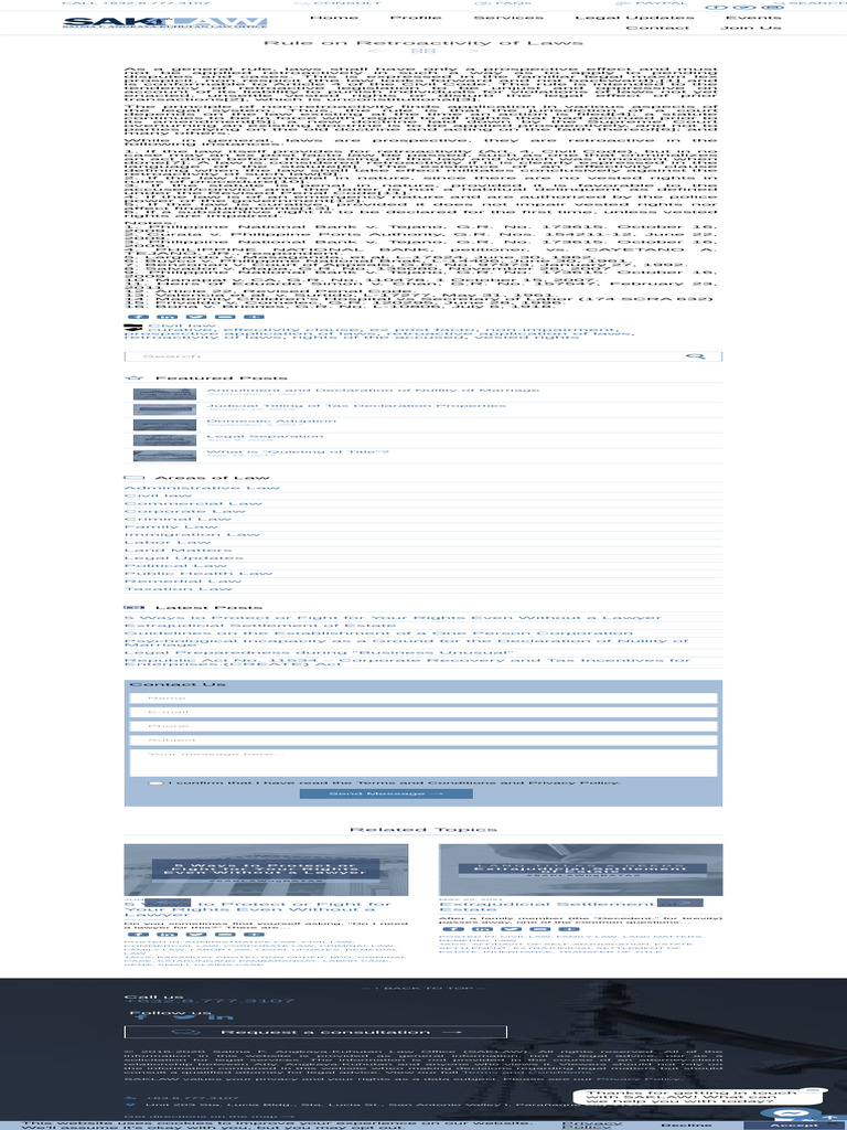 Rule on Retroactivity of Laws | PDF | Ex Post Facto Law | Governance