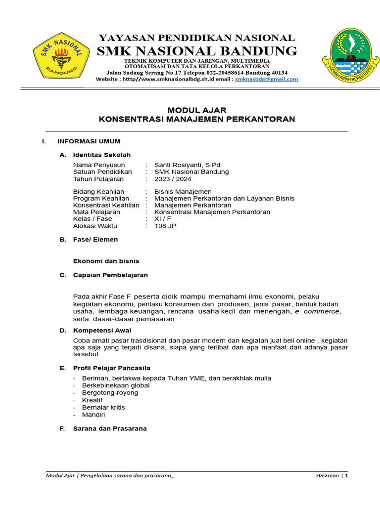 Modul Ajar Ekonomi Bisnis | PDF