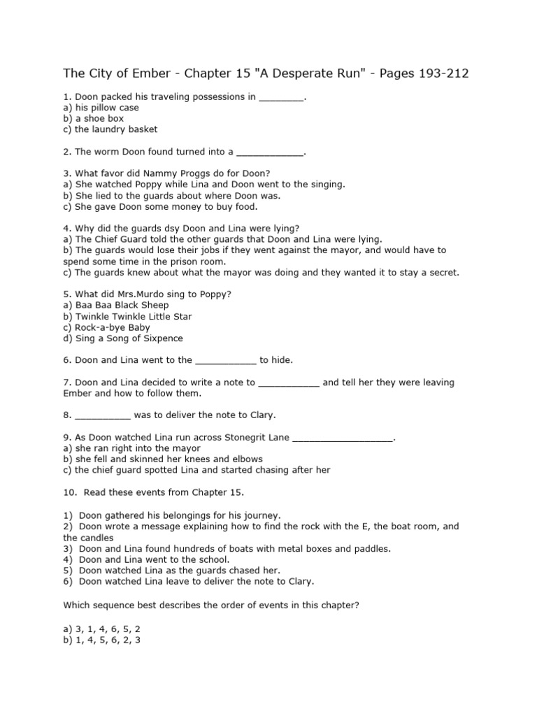 The City of Ember Chapter 15 | PDF