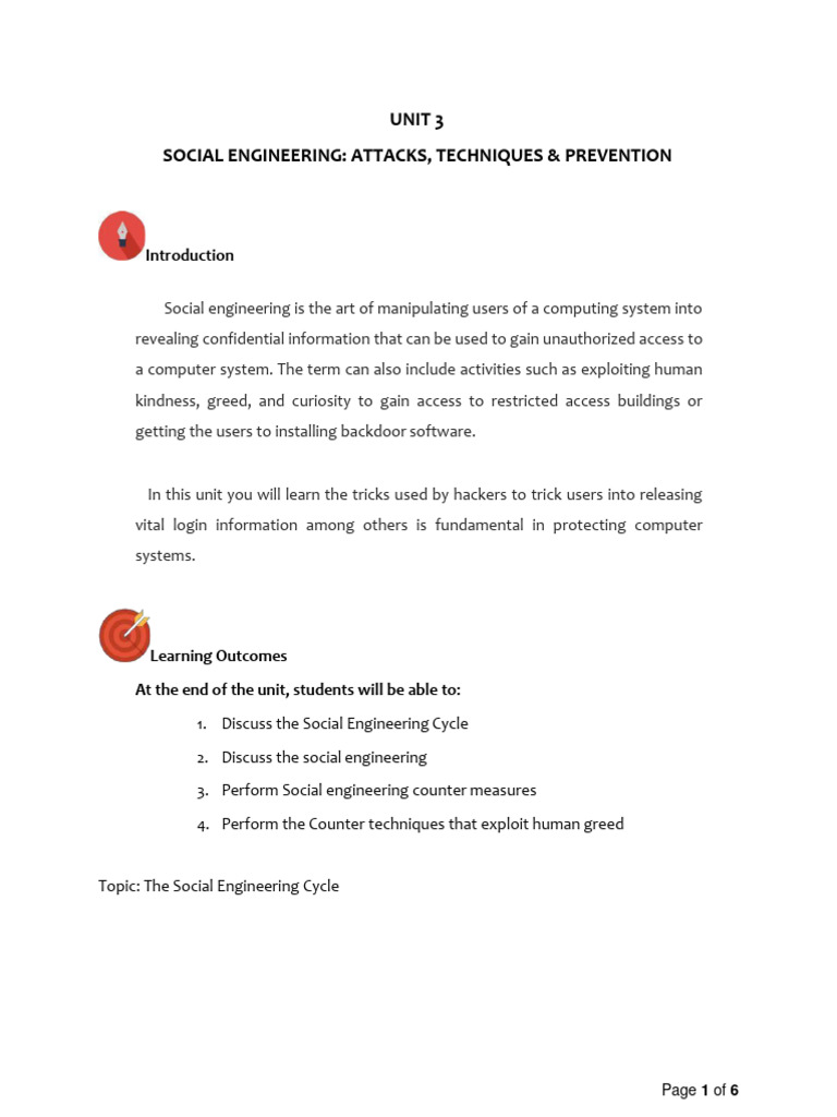 Unit 3 Social Engineering | PDF | Social Engineering (Security ...