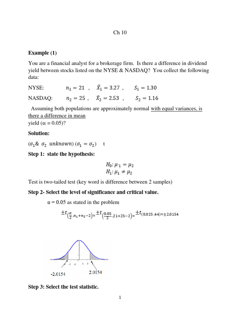 Example Ch101 | PDF | Statistical Significance | Tests