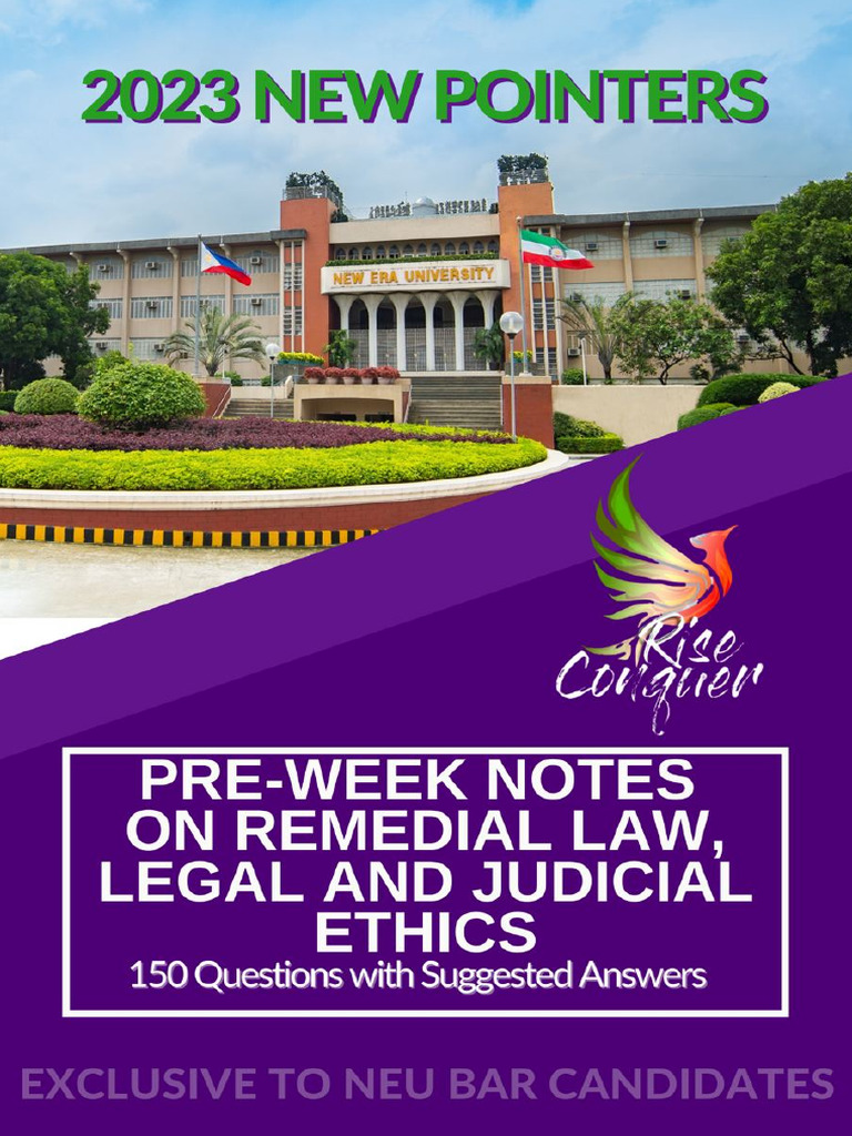Remedial Law and Legal Ethics - Pre Week Notes | PDF | Lawsuit | Complaint Remedial Law and Legal Ethics - Pre Week Notes | PDF | Lawsuit | Complaint