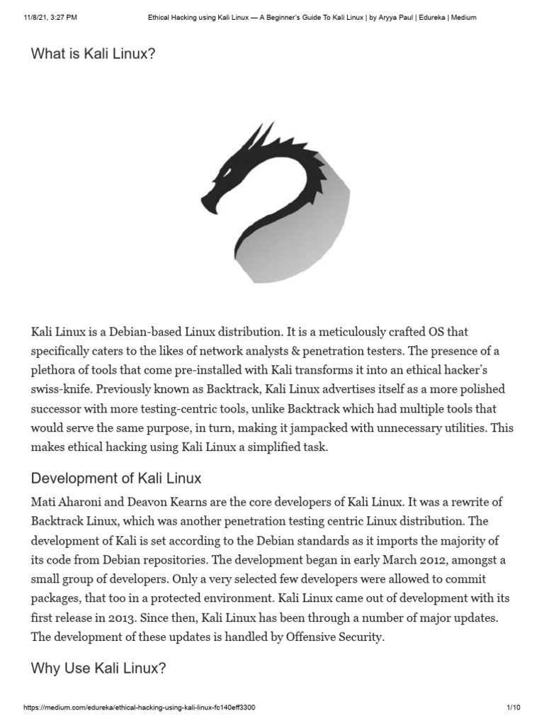 Ethical Hacking Using Kali Linux | Download Free PDF | Computer Architecture | Computing