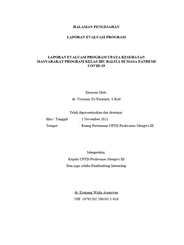 Evapro Program Gizi - I Gede Indradika Pratama Putra Salinan | PDF