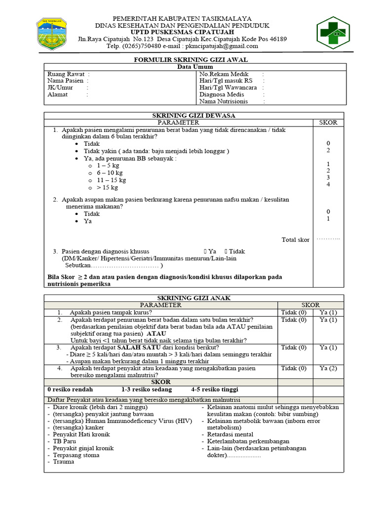 Skrining Gizi Awal (MST) | PDF