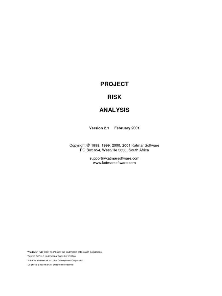 Project Risk Analysis Manual | PDF | Installation (Computer Programs) | Computer File