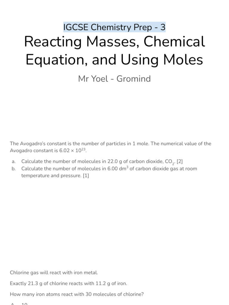 IGCSE Prep - 4 | PDF | Gases | Solubility